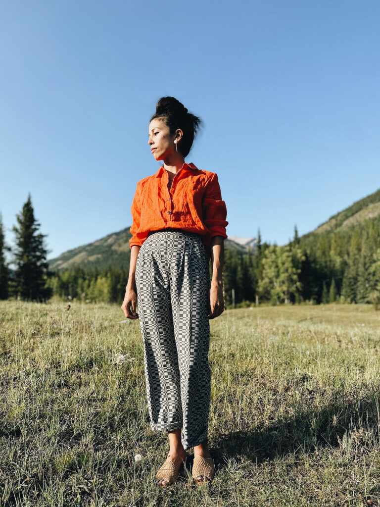 Pattern Review: Slightly Modified Bruna Shirt in Bright Coral Linen ...